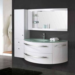 Simba Badezimmer-Set 120 cm Weiß mit Säule und Waschbecken - Ambassador White