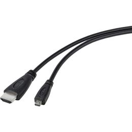 TRU Components HDMI-Kabel Raspberry Pi [1x HDMI-Stecker - 1x HDMI-Stecker D Micro] 1.80 m Schwarz