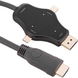 BeMatik - DisplayPort Mini DisplayPort und usb-c zu hdmi 4K Adapter Konverterkabel 1.8 m