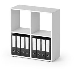 VICCO - Raumteiler Weiß mit 4 Fächern und 2 Faltboxen