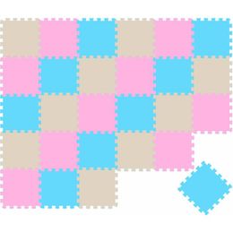LittleTom 27 Teile Baby Kinder Puzzlematte ab Null - 30x30 Puzzle Spielmatte Krabbelmatte - bunt