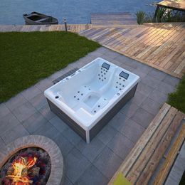 Outdoor Whirlpool elba inkl. Heizung, Hydromassage, Bluetooth und Farblicht - TroniTechnik