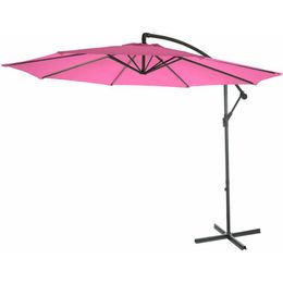HHG Ampelschirm Terni, Sonnenschirm Sonnenschutz, ø 3m neigbar, Polyester/Stahl 11kg pink ohne Ständer - pink