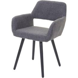 Neuwertig] Esszimmerstuhl HHG 428 ii, Stuhl Küchenstuhl, Retro 50er Jahre Design Textil, grau, dunkle Beine - grey