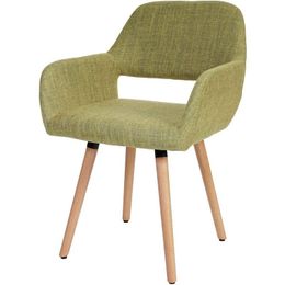 Esszimmerstuhl HHG 428 ii, Stuhl Küchenstuhl, Retro 50er Jahre Design Textil, hellgrün - green