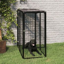 vidaXL - Hondenkennel 6 panelen 50 x 100 cm gepoedercoat staal zwart