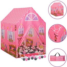vidaXL - Kinderspeeltent met 250 ballen 69x94x104 cm roze