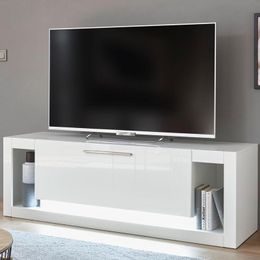 Lomadox - tv Lowboard MAILAND-61 in Hochglanz weiß inkl. LED-Beleuchtung, b/h/t: 150/49/43cm - weiß