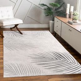 Paco Home - Teppich Wohnzimmer Kurzflor Blätter Floral Regenbogen Geometrisch 240x340 cm, Grau 2