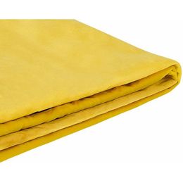 Beliani - Abziehbarer Bezug Gelb für Bett fitou 180 x 200 cm Samtstoff Elegant - Gelb