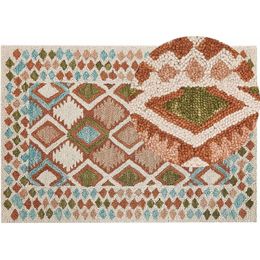 Beliani - Teppich Bunt Wolle 160 x 230 cm Rechteckig Geometrisches Muster Handgetuftet Modern Kurzhaar Kurzflor Flur Diele Wohnzimmer Schlafzimmer