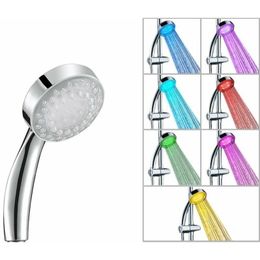 Beliani Duschbrause Duschkopf Silber Kunststoff LED-Beleuchtung Bunt automatischer Farbwechsel 5 Farben - Silber
