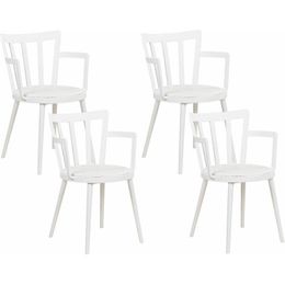 Beliani Esszimmerstühle 4er Set Weiß aus Kunststoff Stühle für Esszimmer Esstisch Modern Minimalistisch - Weiß
