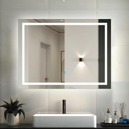 Duschparadies-de - led Badspiegel mit Beleuchtung Badezimmer Spiegel mit 3 Lichtfarbe Dimmbar Beschlagfrei Speicherfunktion 100x70cm