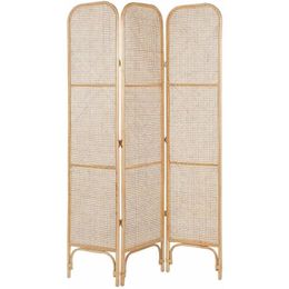 Beliani - Raumteiler Rattan Natur 105 x 180 cm 3-teilig Trennwand Paravent Raumtrenner Modern Boho