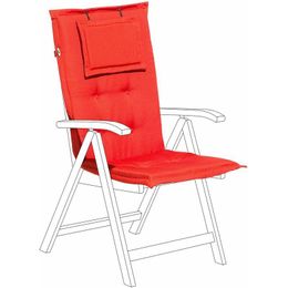 Beliani - Auflage für Stuhl Rot Polsterbezug Zusätzliches Kissen Garten Gartenmöbel - Rot