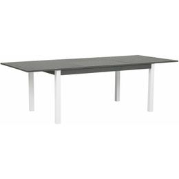 Beliani Gartentisch Dunkelgrau Aluminium 168/248x100 cm Ausziehbar Modern - Weiß