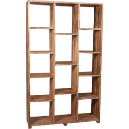 Biscottini Bücherregal aus massivem Lindenholz mit natürlichem Finish L121xPR36xH200 cm. Made in Italy