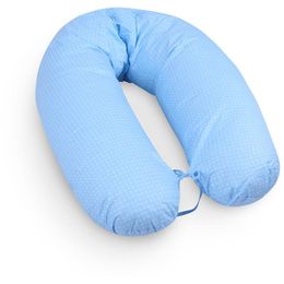 Bestlivings - Stillkissen ( Blau - Punkte ) xxl 190cm - abnehmbarer Bezug aus 100% Baumwolle - Seitenschläferkissen Schwangerschaftskissen formstabil