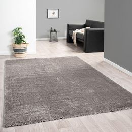 Teppich Hochflor Super Soft Wohnzimmer Kinderzimmer flauschig weich modern grau schwarz creme,Grau, 120x170 cm