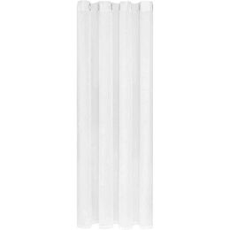 Vorhang Halbtransparent mit Ösen Gardine Seidengewebe mit Flaum (1 Stück) weiß 135x225 cm - weiß - WOLTU