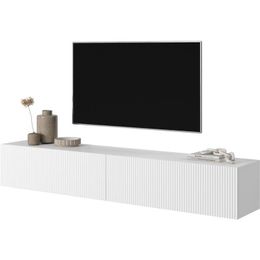 Selsey - Veldio - TV-Lowboard stehend Weiß, mit gefräster Front, 175 cm breit