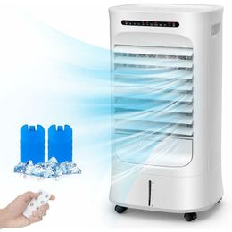 Costway 4 in 1 Mobile Klimaanlage Luftkühler Ventilator Aircooler Luftreiniger Luftbefeuchter Klimageraet 10L Tank / 15H Timer/Fernbedienung / 2 Kühlakkus /