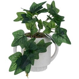 Künstliche Pflanze Keramiktopf - H.24 cm - Atmosphera - Zimt
