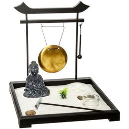 Atmosphera - Zen Tori Garten Wie im Bild zu sehen Das Set enthält: Steine, 1 Kerzenhalter, 1 Gong, Sand