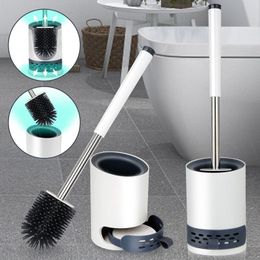 HENGDA Silikon Toilettenbürste WC WC Bürste Bürste 2 in 1 Steril Halter Klobürste