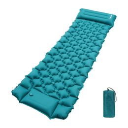 HENGDA Campingmatratze.Camping Isomatte. Kompakte. Selbstaufblasende Schlafmatte mit leichtem. Feuchtigkeitsbeständigem Kissen. 192 x 60 x 8.5 cm. blau