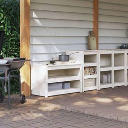Outdoor-Küchenschränke 2 Stk. Weiß Massivholz Kiefer vidaXL87618