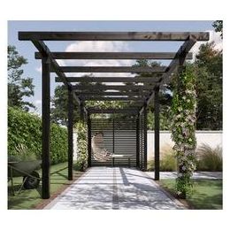 Holz Pergola L in der Größe 476 x 238 x 218 cm in Schwarz