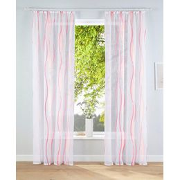 Gardine Dimona, my home, Kräuselband (2 St), transparent, Voile, 2er-Set, Bestseller, Polyester, Wellen, weiß