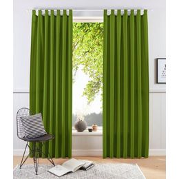 Vorhang Raja, my home, Schlaufen (2 St), blickdicht, Polyester, 2er-Set, einfarbig, modern, pflegeleichte Mikrofaser-Qualität, grün