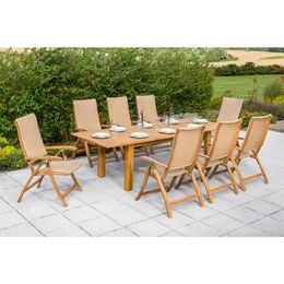 Merxx Capri Gartenmöbel Set Sitzgruppe 8 Personen mit Doppelausziehtisch