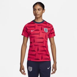 England Academy Pro Nike Dri-FIT kurzärmeliges Pre-Match-Fußballoberteil für Damen - Rot