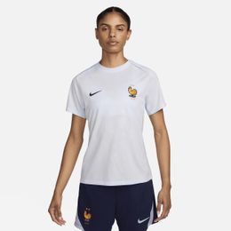 FFF Academy Pro Away Nike Dri-FIT Pre-Match-Fußballoberteil für Damen - Blau