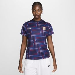 England Academy Pro Nike Dri-FIT kurzärmeliges Pre-Match-Fußballoberteil für Damen - Lila