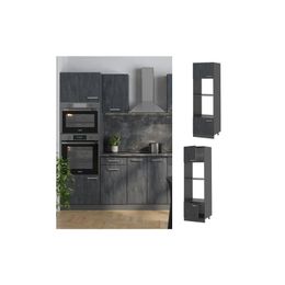 VICCO Mikrowellenschrank R-Line Schwarz Beton Anthrazit 60 cm