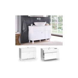 VICCO Waschtischunterschrank Sola 100,2 x 72,4 cm Weiß matt, modern, Badezimmer