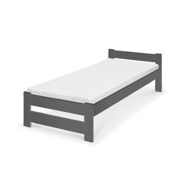 Coemo Classico Bett Massivholz Kiefer 80x200cm anthrazit