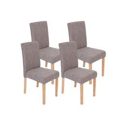 MCW 4er-Set Esszimmerstuhl Stuhl Küchenstuhl Littau ~ Textil, grau, helle Beine
