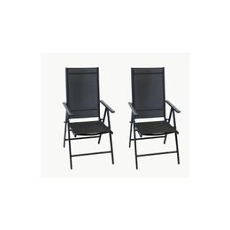 CHILLROI® Klappsessel Aluminium 2er Set 7-fach verstellbar witterungsbeständig Gartenstuhl