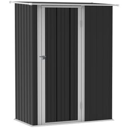 Outsunny Gerätehaus mit Pultdach grau 142L x 84B x 189H cm