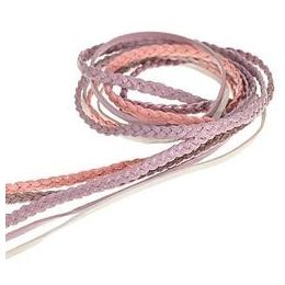 buttinette Lederbänder-Mix, rosa, 2–3 mm