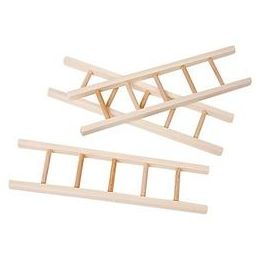 buttinette Mini-Leitern aus Holz, 15 x 4 cm, 3 Stück