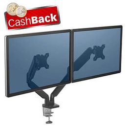 AKTION: Fellowes Monitor-Halterung Platinum Series 8042501 schwarz für 2 Monitore, Tischklemme, Tischbohrung mit CashBack