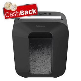 AKTION: Fellowes Powershred LX25 Aktenvernichter mit Partikelschnitt P-4, 4 x 37 mm, bis 6 Blatt, schwarz mit CashBack