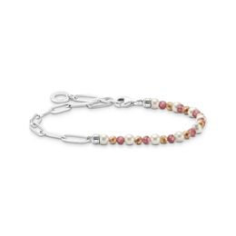 Thomas Sabo Charm-Armband mit bunten Beads und weißen Perlen Silber